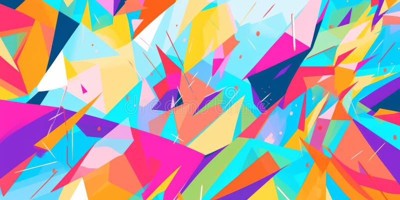 Vibrant Layers of Shapes and Colors Blending Harmoniously, Generative ...