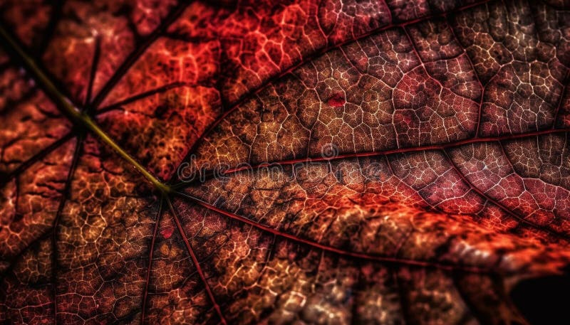 Vibrant Leaf Vein Pattern in Autumn Forest Generated by AI Stock Image ...