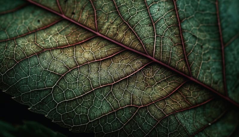 Vibrant Leaf Vein Pattern in Close Up Macro Generated by AI Stock Image ...