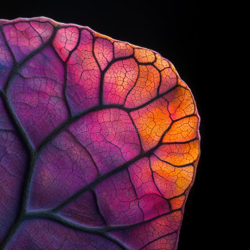 Vibrant Leaf Vein Pattern in Extreme Detail Stock Illustration ...