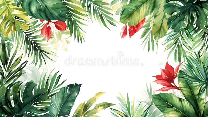 Tropical Maple Magic Square Frame of Exotic Foliage in a Botanical ...