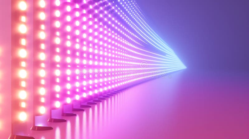 Vibrant LED Light Installation in a Futuristic Setting Stock Photo ...