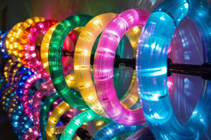 Vibrant Led Light Tubes in Colorful Array Stock Illustration ...