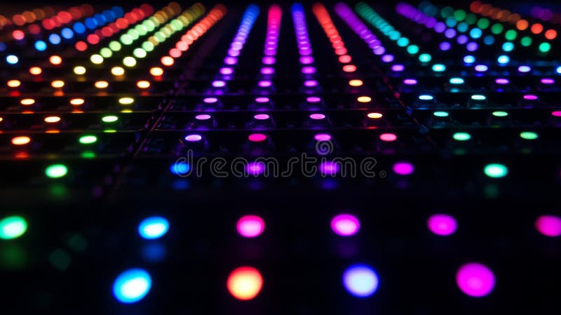 Vibrant LED Lights Shining on a Contemporary Data Center Server Rack ...