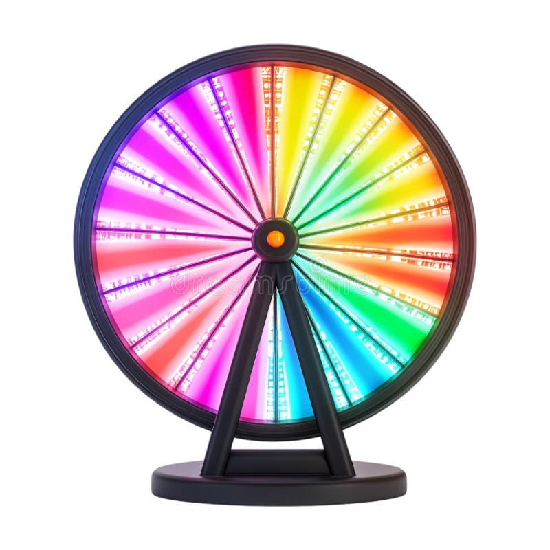 Vibrant LED Prize Wheel Spin To Win Game Image on Transparent ...