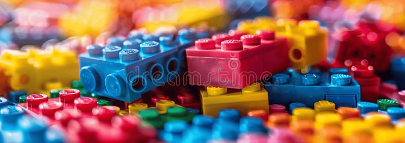Vibrant Lego Block Artwork with Stacked and Scattered Bricks Background ...