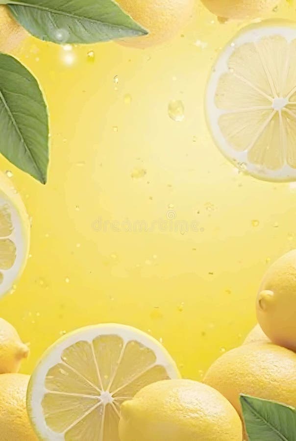 Vibrant Lemon Citrus Burst Refresh AI-GENERATED Stock Image - Image of ...