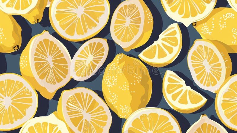 Vibrant Lemon Pattern Illustration for Fresh Summer Design Stock Photo ...