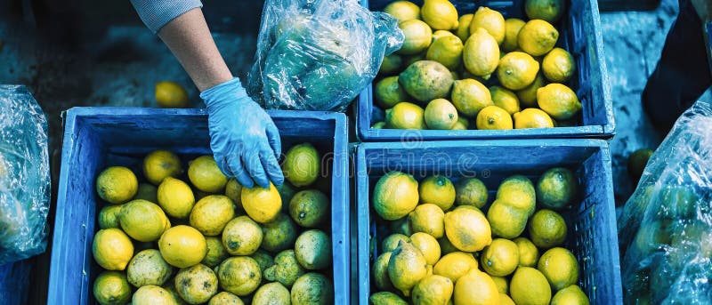 Vibrant Lemon Processing at a Canadian Facility with Workers Preparing ...