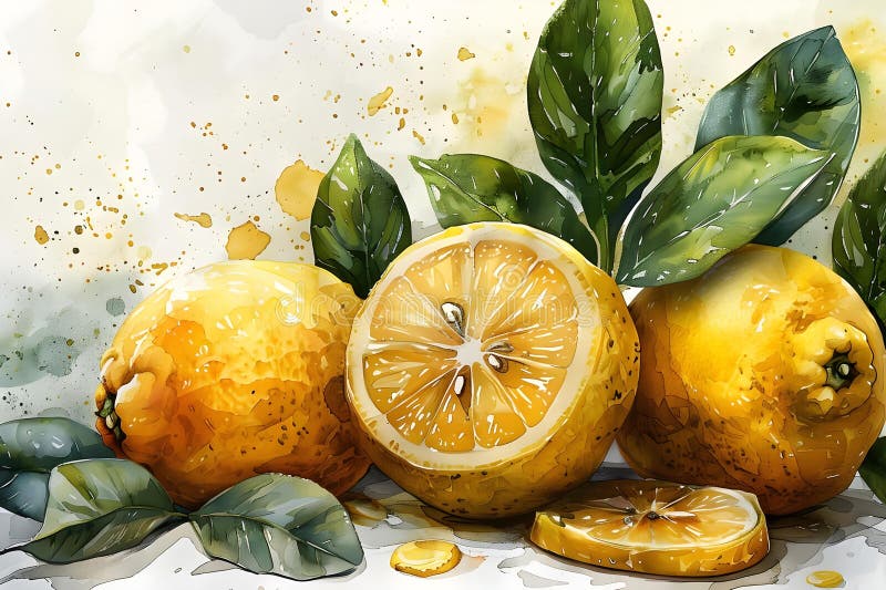 Concept Lemon, Watercolor, Vibrant, Splash, Essence Vibrant Lemon ...