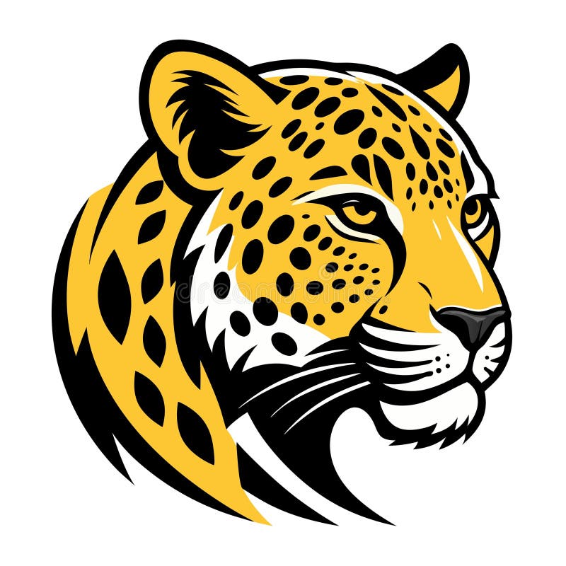 Vibrant Leopard Head Illustration with Bold Lines and Striking Colors ...