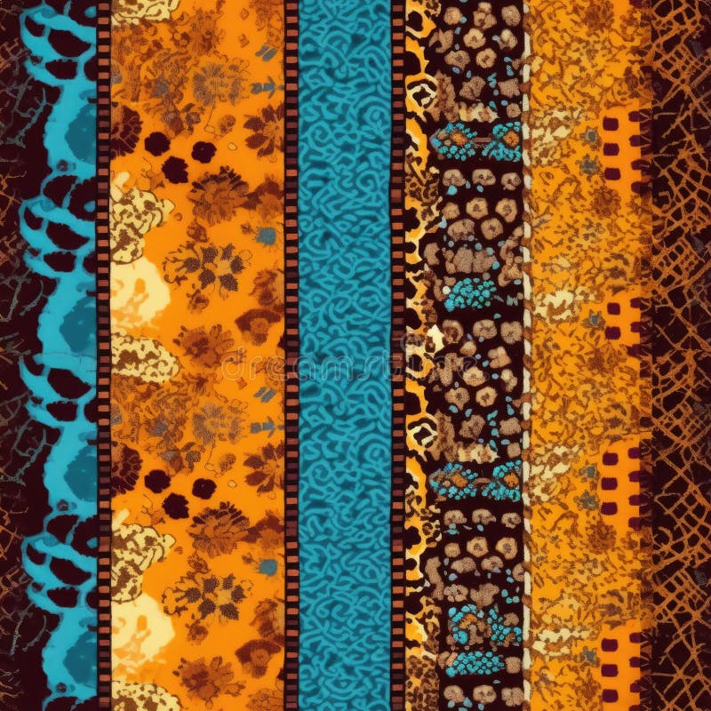 Vibrant Leopard Print Collage with Colorful Textile Squares Stock Image ...