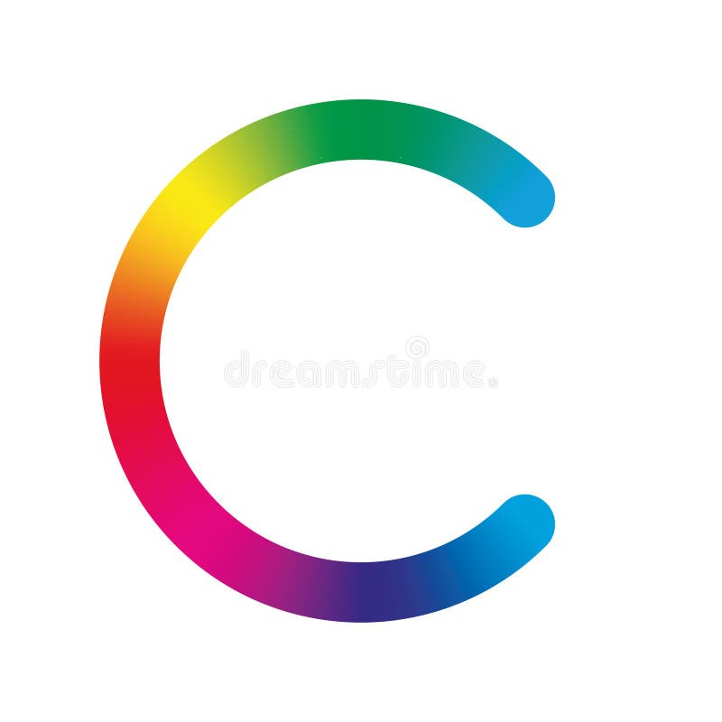 Colorful C on white bg stock illustration. Illustration of graphics ...