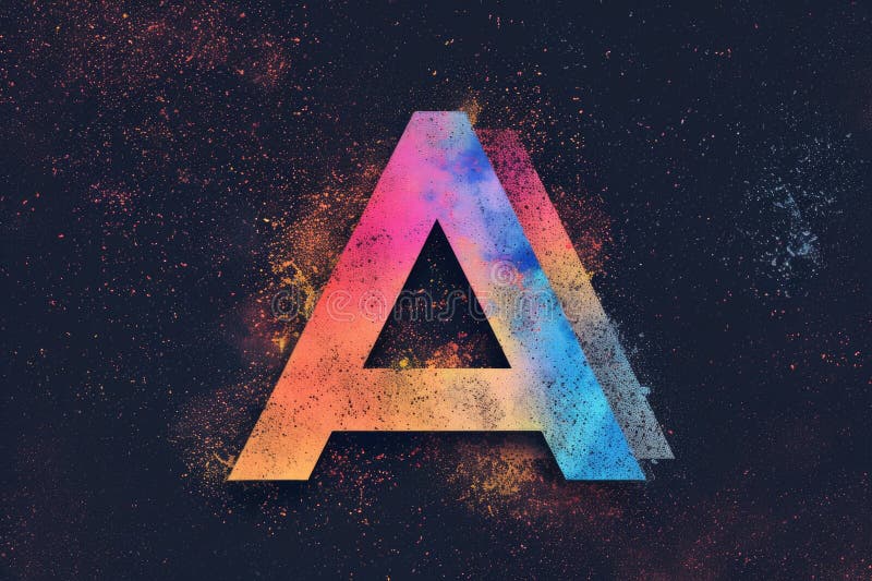 Vibrant Letter a Made of Colored Powder, Great for Design Projects ...