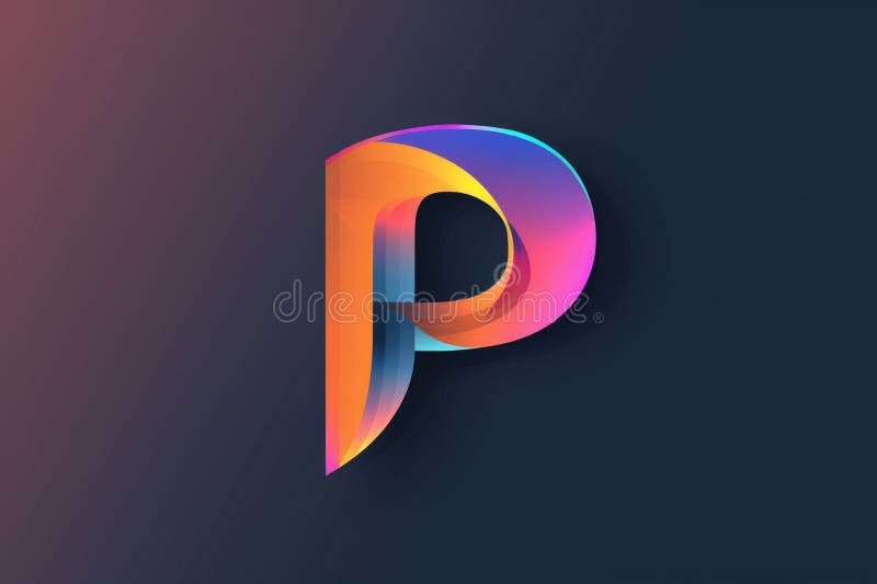Vibrant Letter P on a Dark Backdrop, Suitable for Design Projects Stock ...
