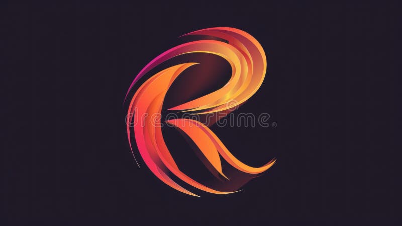 Vibrant Letter R on a Dark Backdrop, Suitable for Graphic Design ...
