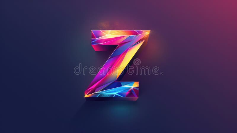 Vibrant Letter Z on a Dark Backdrop, Perfect for Design Projects Stock ...
