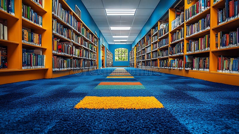 A Vibrant Library Corridor Filled with Books Inviting Readers To ...