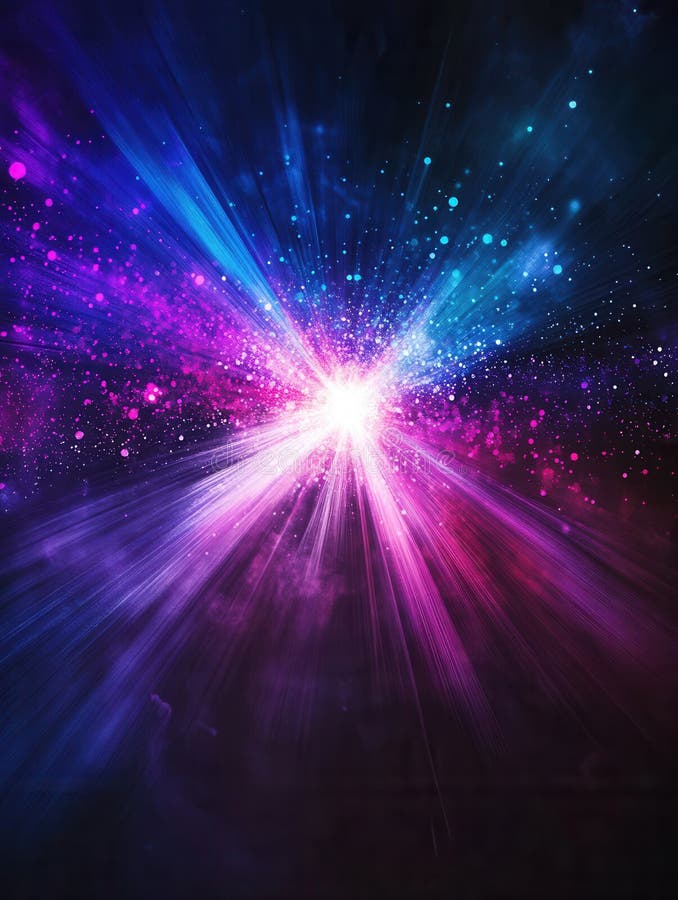 Vibrant Light Beam Breaks through Dark Abstract Background Creating a ...