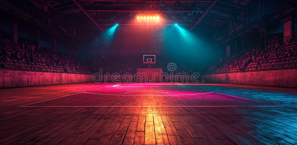 Vibrant Light Beams Illuminate a Dramatic Wrestling Backdrop Stock ...
