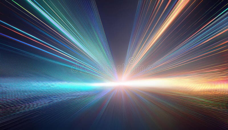 Vibrant Light Beams Radiate Across Dark Backdrop, Creating Dynamic ...