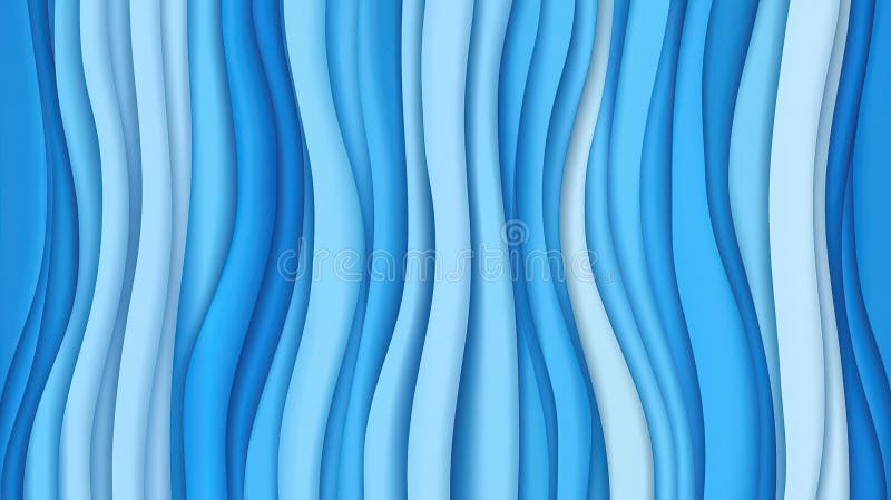 A Vibrant Light Blue Abstract Design Featuring Curved Wavy Patterns ...