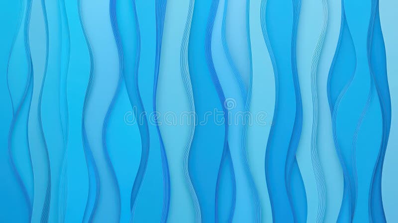 A Vibrant Light Blue Abstract Design Featuring Curved Wavy Patterns ...