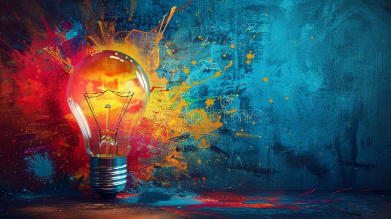 Creative Light Bulb with Colorful Splashes Representing Innovative ...