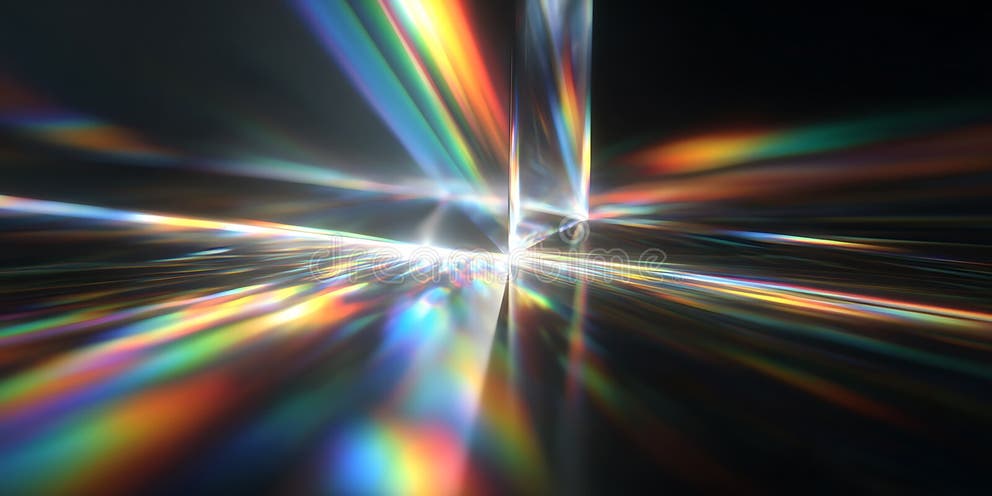 Vibrant Light Burst Abstract Background with Prismatic Rays and Glowing ...