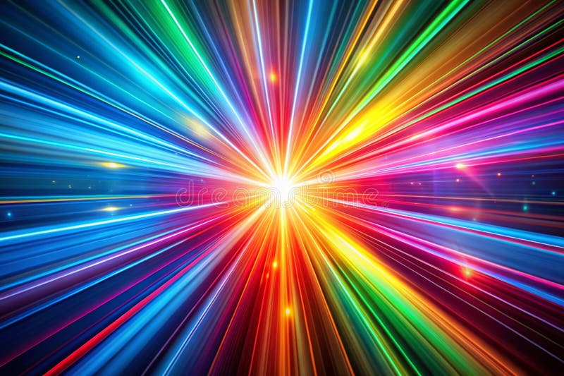 Vibrant Light Burst Explodes from a Central Point Dynamic Visual ...