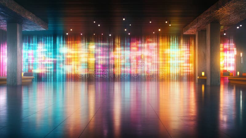 Vibrant Light Display in Modern Interior Setting with Immersive Colors ...