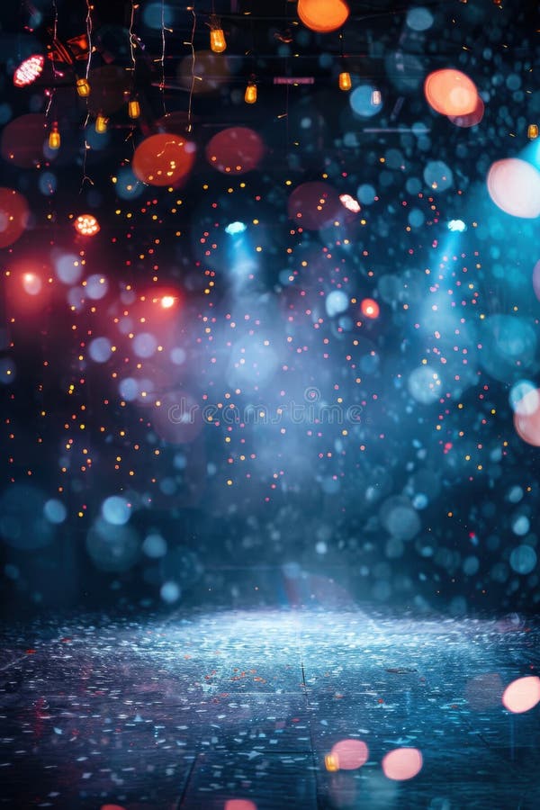 Vibrant Light Effects and Colorful Confetti Falling on Festive Vertical ...