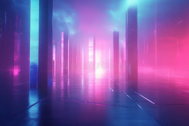 Vibrant Light Show Abstract Space Digital Art Futuristic Environment ...