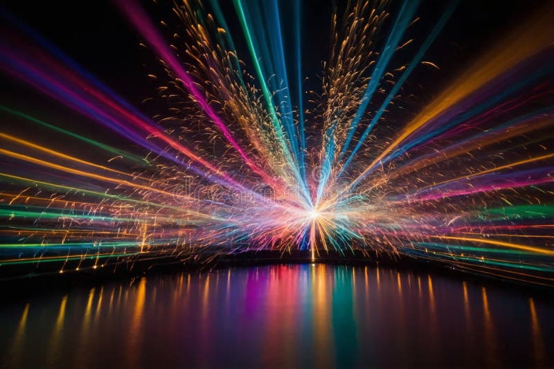 A Vibrant Light Show with Bright Lights in Various Colors and Patterns ...