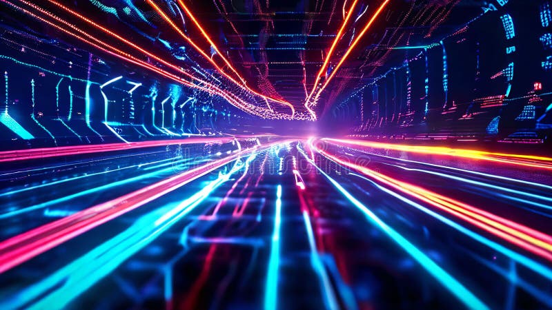 Dynamic Light Trails Forming Intricate Patterns Stock Illustration ...