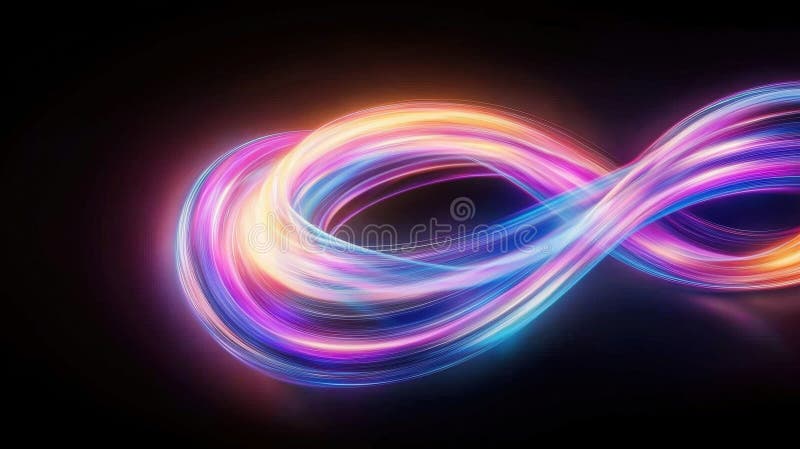 Vibrant Light Trails Intertwining To Form an Infinity Symbol Against a ...