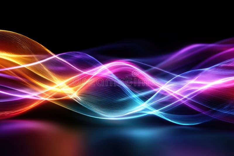 Dynamic Digital Waveforms Create Mesmerizing Visual Effects Vibrant ...