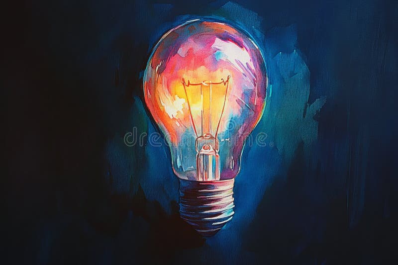 Vibrant Lightbulb Painting - a Colorful Artistic Piece Stock ...