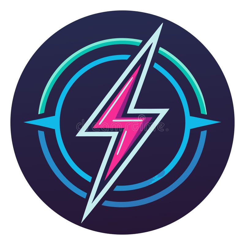 Vibrant Lightning Bolt Graphic with Circular Design for Tattoos and ...