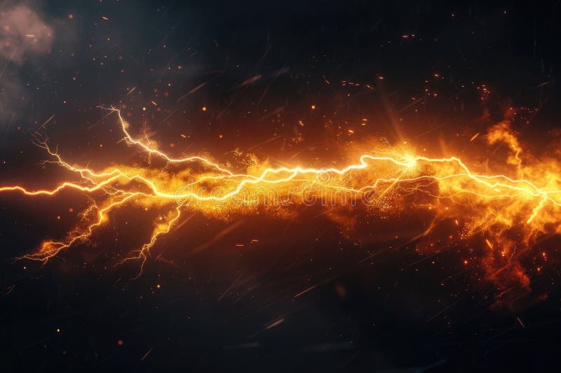 A Vibrant Lightning Bolt Illuminates the Dark Sky, Creating a Striking ...