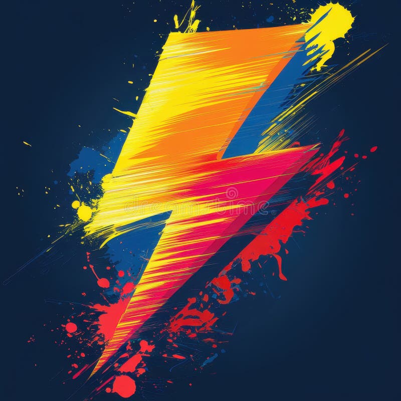 Vibrant Lightning Bolt Pattern in Bold Colors, Creating an Energetic ...