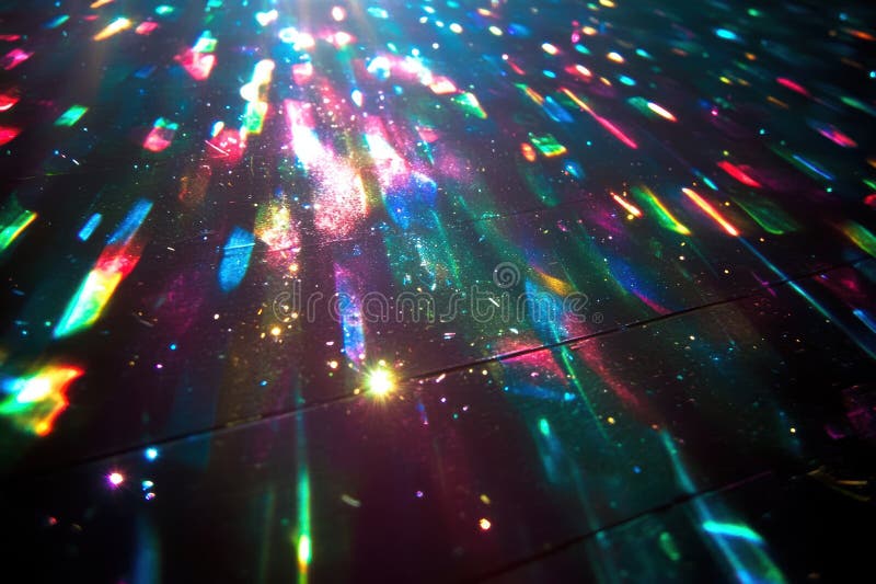Vibrant Lights Illuminate a Glossy Surface, Creating a Dazzling Visual ...