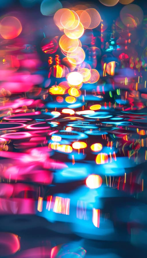 Vibrant Lights Reflecting on Glossy Surface, Realistic Motion for ...