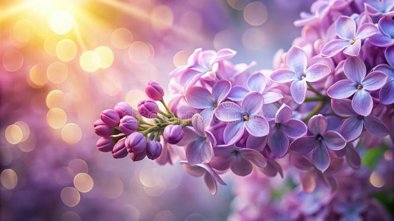 Vibrant Lilac Blossoms in Soft, Golden Sunlight, a Stunning Floral ...
