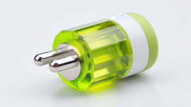 Lime Green Two-Prong Plug stock illustration. Illustration of connector ...