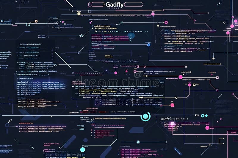 Colorful Code On Dark Background For Software Development Stock