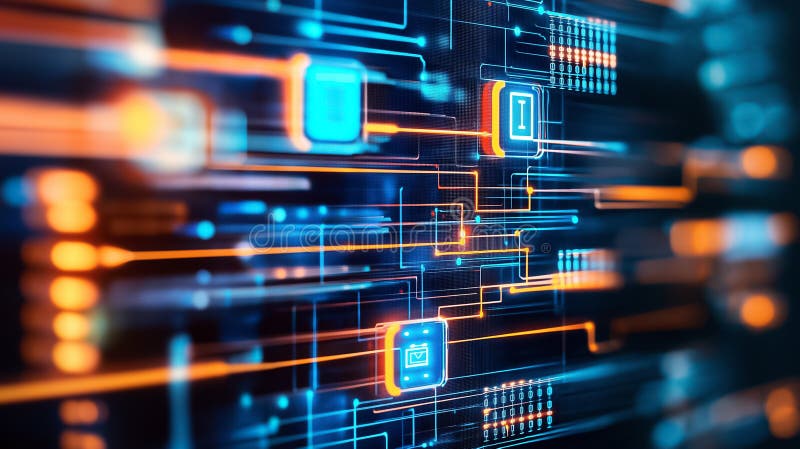 Vibrant Lines Connect Various Device Icons, Showcasing the Dynamic Flow ...