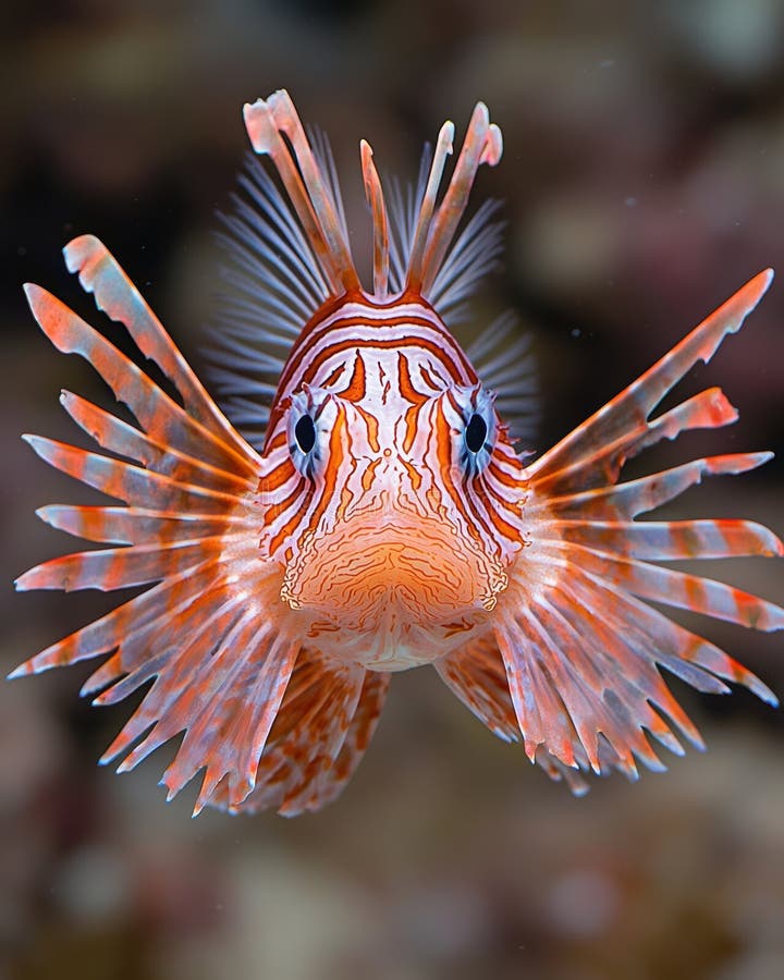 Vibrant Lionfish with Striking Patterns Stock Illustration ...