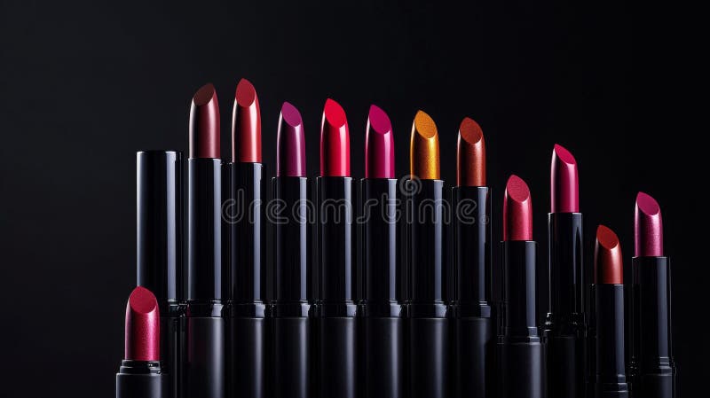 Vibrant Lipsticks Artfully Arranged on a Dark Backdrop Stock Image ... Vibrant Lipsticks Artfully Arranged on a Dark Backdrop Stock Image ...