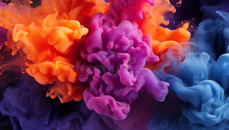 Vibrant Liquid Colors and Ink Droplets Harmoniously Converge, Forming ...